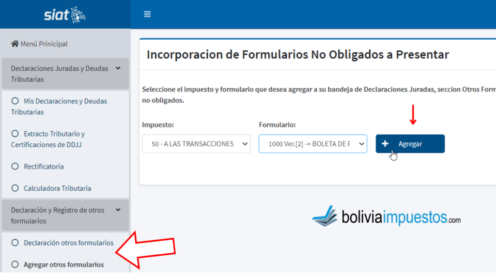 Pasos de llenado para la boleta de pago 1000