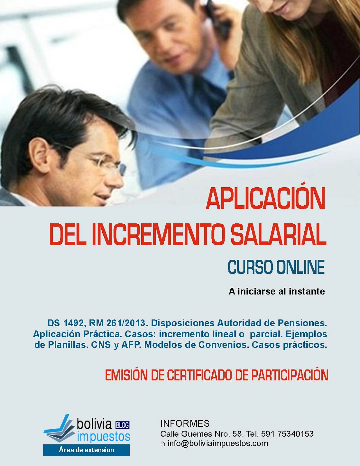 Curso de Aplicación del Incremento Salarial 2013 - Bolivia Impuestos Blog