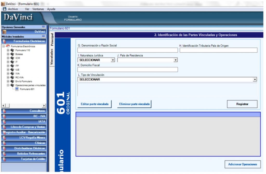 Formulario 601 Partes Vinculadas - Bolivia Impuestos Blog