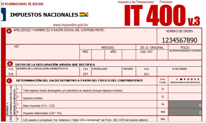Formularios 200 y 400 en Excel - Bolivia Impuestos Blog