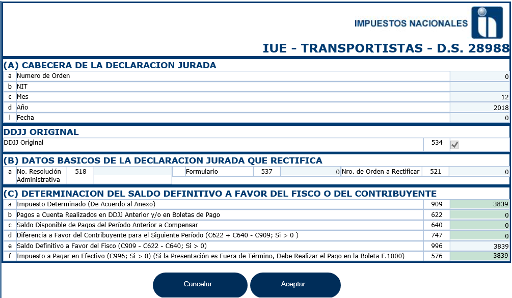 Llenado del Formulario 501 para sector de Transporte Interdepartamental