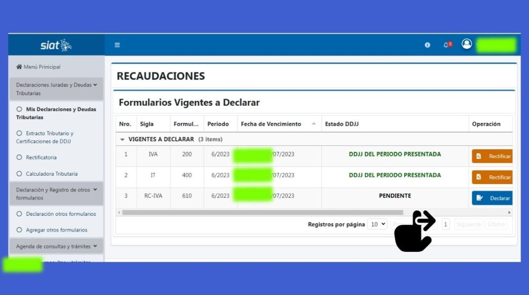 La importancia de imprimir los formularios declarados