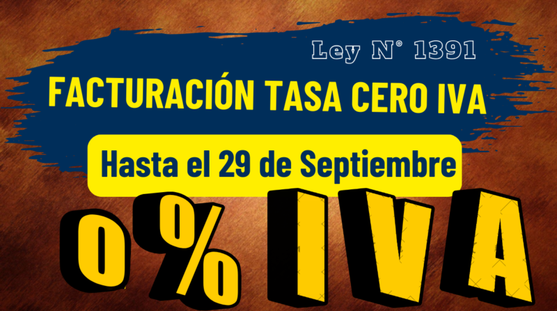 Ley N 1391 Establece la Tasa Cero del IVA para un sector