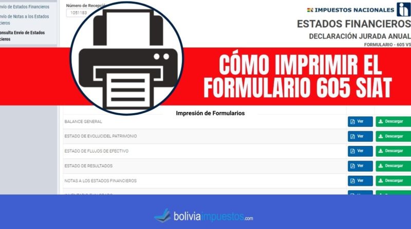 Cómo imprimir el Formulario 605 SIAT