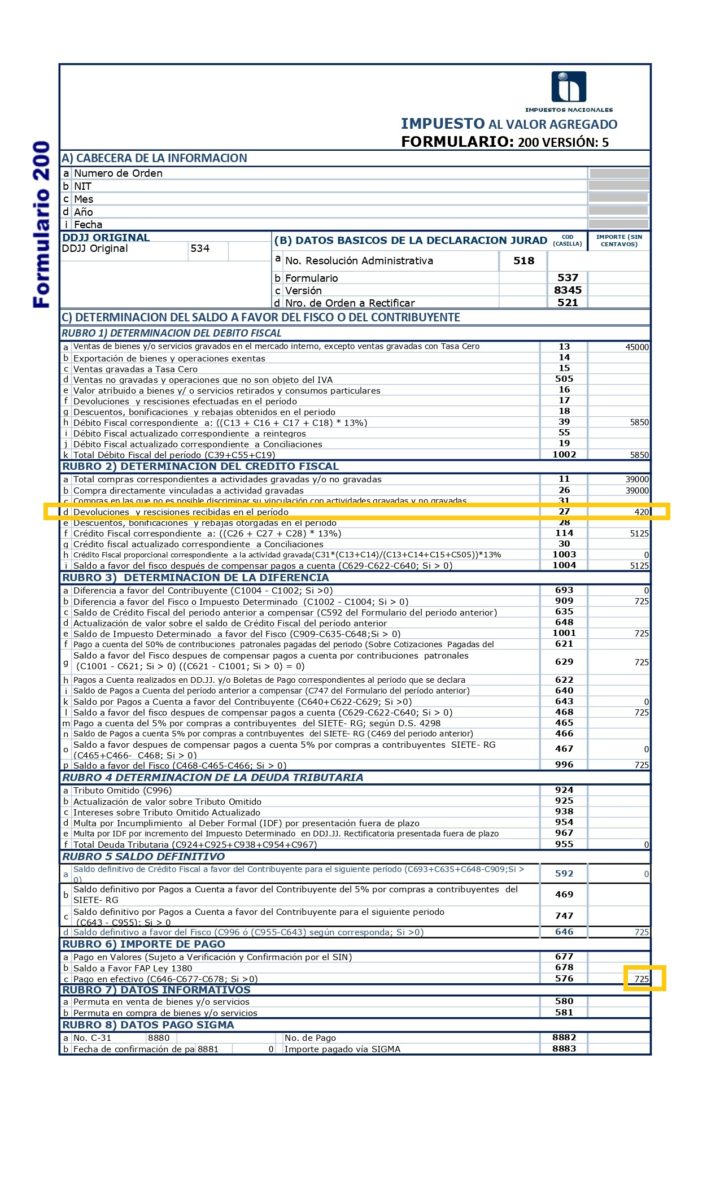 Nota de Crédito - Débito desde el asiento al formulario 200
