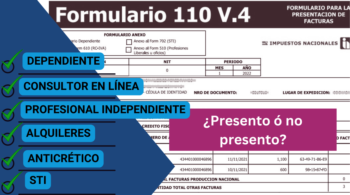 Formulario 110 ¿Presento ó no presento