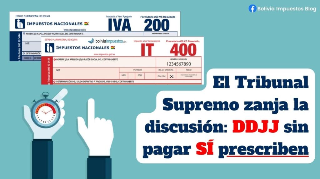 El Tribunal Supremo establece que las DDJJ prescriben