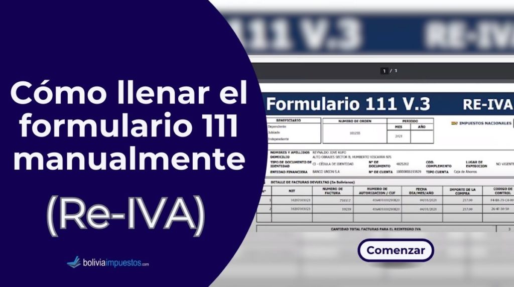 Cómo llenar el formulario 111 manualmente (Re-IVA)